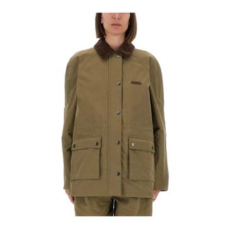 Moschino Utility-Jacke mit Cordkragen - - Jackets - Damen - Gr&uuml;n - S