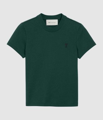 Ami T-Shirt Ami De Coeur Vert Bouteille Noir