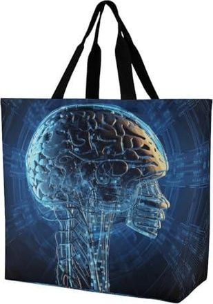 Generic Intelligence Artificielle Sac Fourre Tout R&eacute;utilisable Tote Bag Imperm&eacute;able Sac Courses Pour Voyage Universit&eacute; Gym
