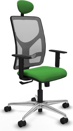 Piqueras y Crespo Stuhl mit Lendenwirbel- und Nackenst&uuml;tze, mit 1D-Armlehnen und festem Kopfteil, ausgestattet mit 3 Positionen und Schneideschaum. Mit Rollen von 65 mm