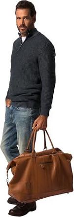 JP1880 Hommes Grandes tailles L-8XL Sac Weekender, en cuir dagneau nappa marron cognac 1Size 810787340-1
