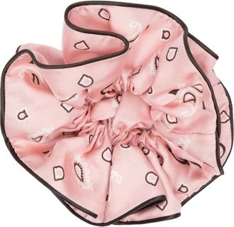 Ferragamo Femme, Accessoires, Rose, Taille: ONE Size Gancini-print Silk Scrunchie