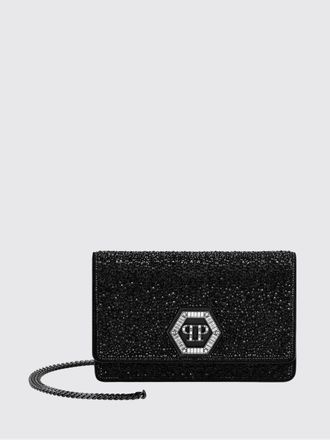 Philipp Plein Mini sac &agrave; main en cuir avec logo Hexagon et strass