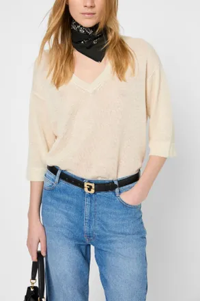 Gerard Darel Pull V ample en lin - JOSIANE - Naturel
