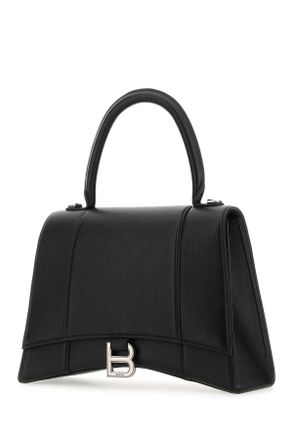 Balenciaga Womens Black Leather Hourglass Handbag 1000 Borse A Mano Bag