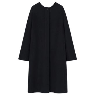 Loro Piana Mantel mit rundem Kragen und Hornkn&ouml;pfen - - Coats - Damen - Blau - XS