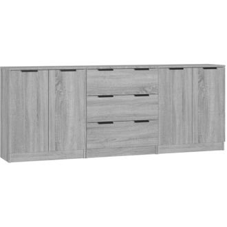vidaXL Buffets 3 pcs Sonoma gris Bois ding&eacute;nierie