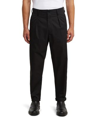 G-Star Mens Pleated Chino Relaxed Tapered Pants, Black, 34 W/32 L