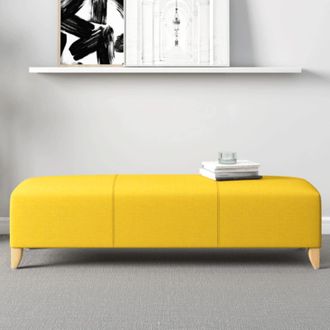 Generic Eingangsbank Aus Baumwollleinen Mit Gepolsterter Sitzfläche, Moderne Bank Am Fußende des Bettes Und Akzent-Fußhocker(Yellow,31x16x16inch)