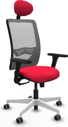 Piqueras y Crespo Gepolsterter Schreibtischstuhl Zulema mit 3D-Armlehnen, h&ouml;henverstellbarer Lendenwirbelst&uuml;tze und festem Kopfteil, ausgestattet mit 3 Positionen und S