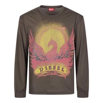 Diesel T-Box T-Aa1 Langarm T-Shirt - - Tops - Herren - Braun - XL