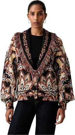 Farm Rio Farm Rio - Gilet en maille &agrave; franges Tapestry Dream - Femme - Pulls - Multicolore - Taille: 44 FR