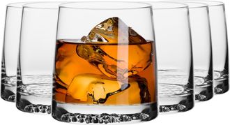 Krosno Whiskygläser | 6er-Set | 370 ML | Fjord-Kollektion | Ideal für Haushalt, Restaurant und Party | Spülmaschinenfest