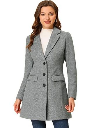 Allegra K Manteau à Fermeture boutonnée à Revers pour Femmes Costume dHalloween Gris moucheté 3XL