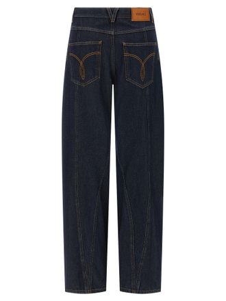Versace Womens Blue Cotton High-Waisted Jean Clothing