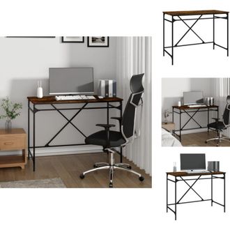 vidaXL Vidaxl - Schreibtisch R&auml;uchereiche 100x50x75 cm Holzwerkstoff und Eisen - B&uuml;rotisch - Schreibtisch - Industriel Style - Holzwerkstoff - Eisen