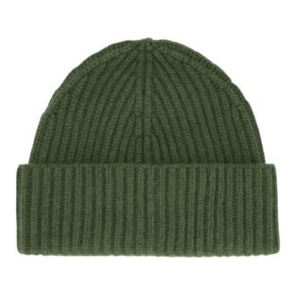 Moorer Kaschmir Rippstrickm&uuml;tze - - Accessories - Herren - Gr&uuml;n - ONE SIZE