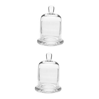 Healifty 2 St&uuml;ck Glas Kerzenhalter mit Glocke Dekorativer Kerzenbecher aus Glas Festlicher Hochzeits und Party Kerzenst&auml;nder f&uuml;r Wohnzimmer und Tisch