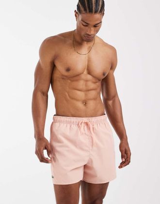 Lacoste Short de bain classique &agrave; logo - Rose clair