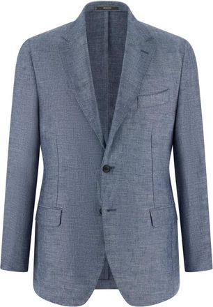 Boggi Milano Homme, Vestes, Bleu, Taille: XL Blazer en lin serg&eacute;