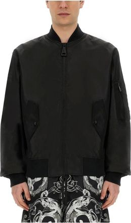 Versace Jeans Couture Homme, Vestes, Noir, Taille: 2XL Baroque Print Bomber Jacket