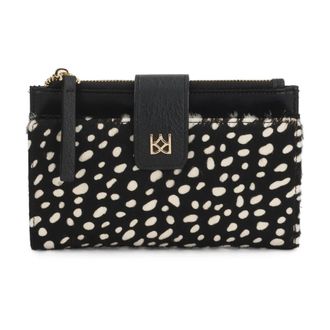 Kazar Haar-on Leder Geldb&ouml;rse mit wei&szlig;en Punkten - - Accessories - Damen - Schwarzk - ONE SIZE