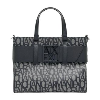 A|X Armani Exchange Tote Bag mit Logo-Print und Rei&szlig;verschluss - - Bags - Damen - Schwarzk - ONE SIZE