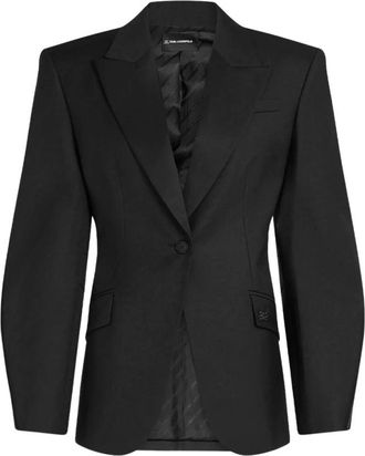 Karl Lagerfeld Taillierter Blazer mit Rei&szlig;verschluss-Detail - - Jackets - Damen - Schwarzk - XS
