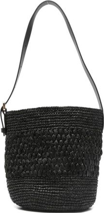 Maneb&igrave; Femme, Sacs, Noir, Taille: ONE Size Borsa a Secchiello Intrecciata