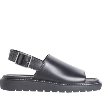 Calvin Klein Jeans Schwarze flache Sandalen f&uuml;r Frauen - - Shoes - Damen - Schwarzk - 37 EU
