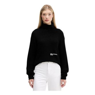 Karl Lagerfeld Woll-Rollkragenpullover - - Knitwear - Damen - Schwarzk - S