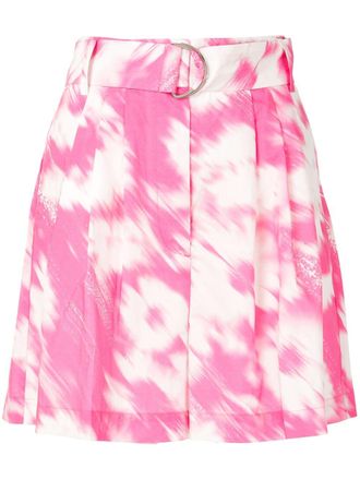 Msgm short imprimé à taille ceinturée - Rose