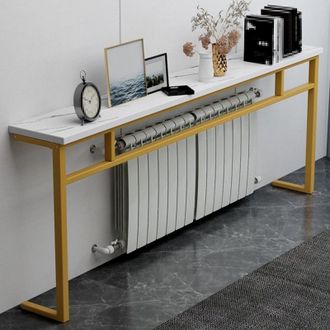 Generic Heizkörperablage | Große Ablagefläche | Metallgestell | Multifunktional | Max. Belastung 30 Kg | Wohnzimmer, Küche, Hinter Dem Sofa(Gold,140x15x90cm/5