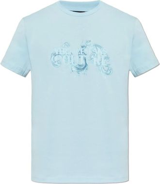 Versace Jeans Couture Homme, Tops, Bleu, Taille: M T-shirt avec imprim&eacute;