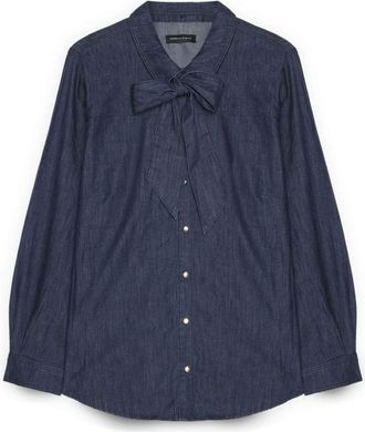 Fiorella Rubino Femme, Blouses et Chemises, Bleu, Taille: 40 FR Chemise en denim avec