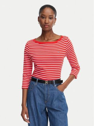 Tommy Hilfiger Bluse Cody Boat-Nk WW0WW49928 Rot Regular Fit