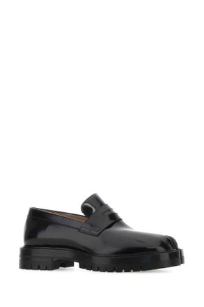 Maison Margiela Mens Black Leather Tabi Loafers H8396 Ballerine Flat Shoes