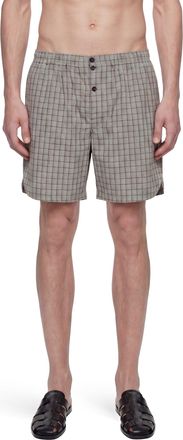 Hed Mayner Viscose Linen Check Shorts