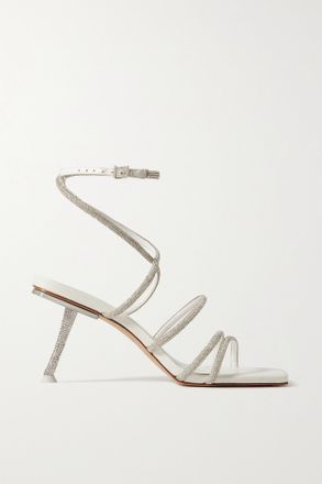 Cult Gaia Sandales En Cuir Synthétique À Cristaux Isa - Blanc