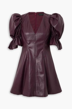 Rotate Kaimana Minikleid aus Kunstleder mit Falten - Burgunderrot - DE 32