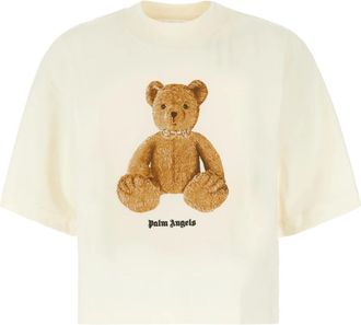 Palm Angels Femme, Tops, Beige, Taille: 36 FR Boxy T-Shirt