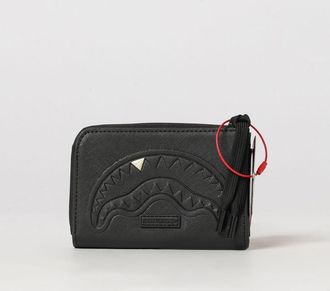 Sprayground Porte-cartes en PVC avec zip et logo Shark imprim&eacute;