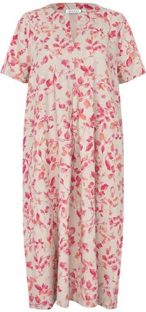 Masai Sommerkleid MaNipani Halsschlitz, orange-rosa Blumenmuster