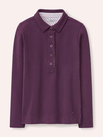 Walbusch Poloshirt Damen Poloshirt aus Baumwolle Polokragen Langarm, pflegeleicht