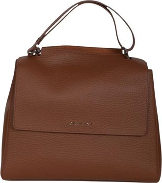 Orciani Femme, Sacs, Brun, Taille: ONE Size Borsa a spalla media Sveva Soft in pelle traco