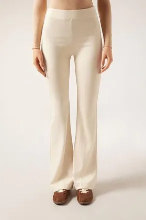 Calzedonia Schlaghose Elfenbein