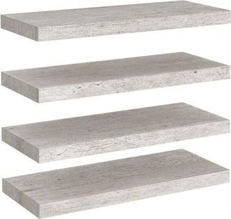 vidaXL Vidaxl - tag&egrave;res murales flottantes 4 pcs gris b&eacute;ton 60x23,5x3,8 cm mdf