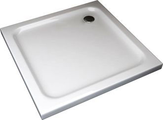 Nala Flache Quadratische ABS-Duschwanne h 5cm mit Inkludierter Ablaufgarnitur 80x80 - Nala