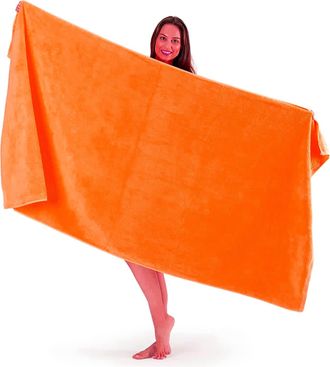 Generic Extra gro&szlig;es Badetuch (100 x 200 cm -600 GSM) Super Jumbo Big Badet&uuml;cher Body Wrap (Orange, Baumwolle)