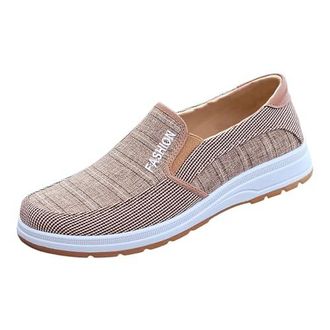 Generico Xbemkste Chaussures pour homme pour toutes les saisons, dessous plat, bout rond, chaussures en tissu antid&eacute;rapantes, couleur unie, confortables, &eacute;last